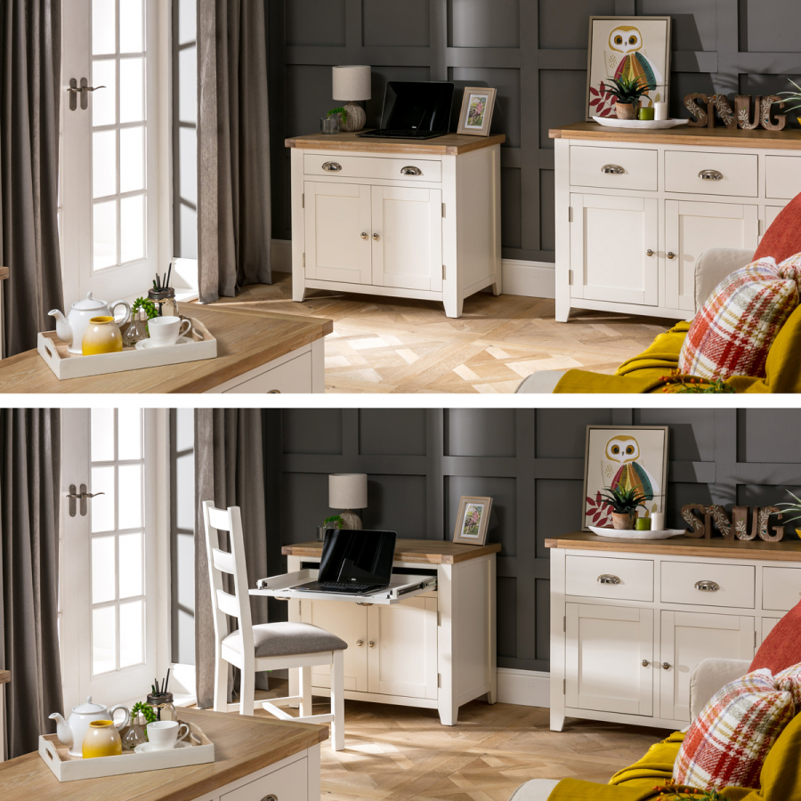 Cheshire Cream Painted Hideaway Computer Desk | The Furniture Market