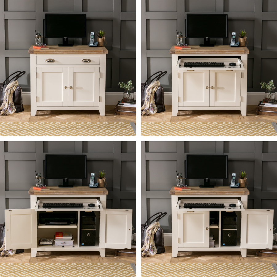 Cheshire Cream Painted Hideaway Computer Desk | The Furniture Market