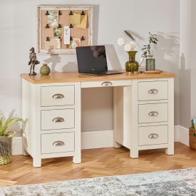 Cotswold Cream Painted Hideaway Computer Desk | The Furniture Market