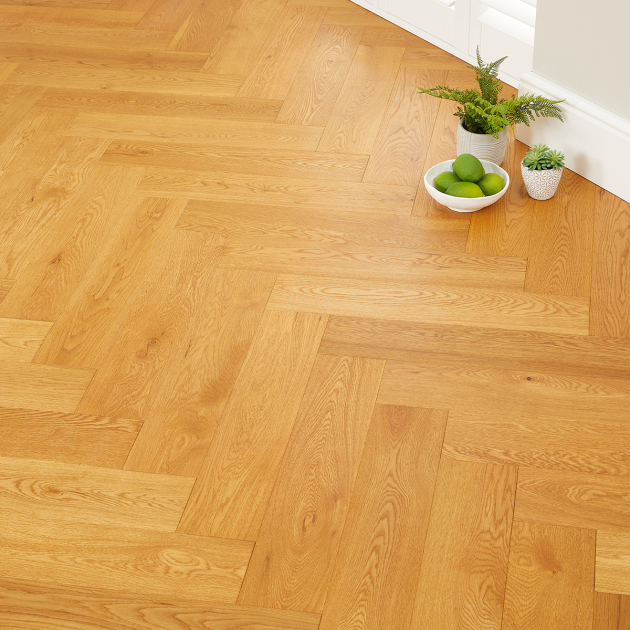 Honey Oak Herringbone Engineered Flooring – 14mm Thick x L 600 x W 125 (1.2m2 pack size) | The ...