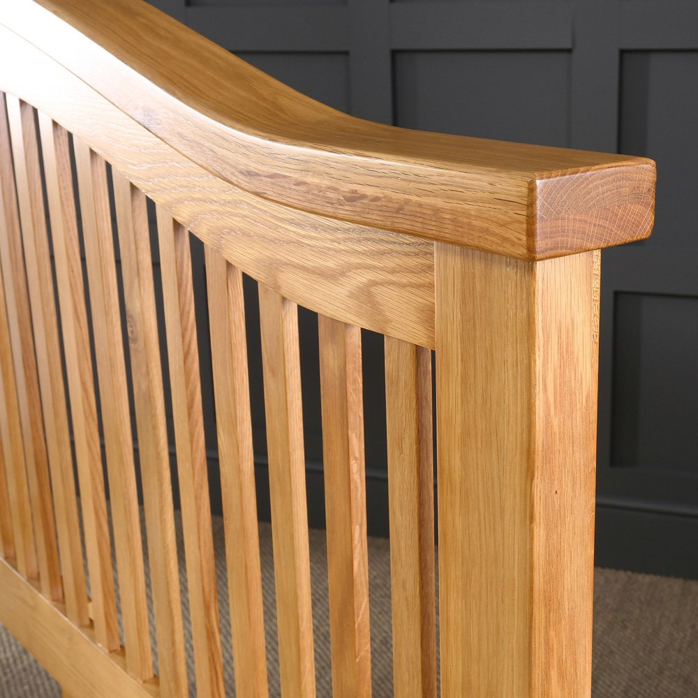 Cheshire Solid Oak 5ft King Size Bed with Arch Rail Frame | The ...