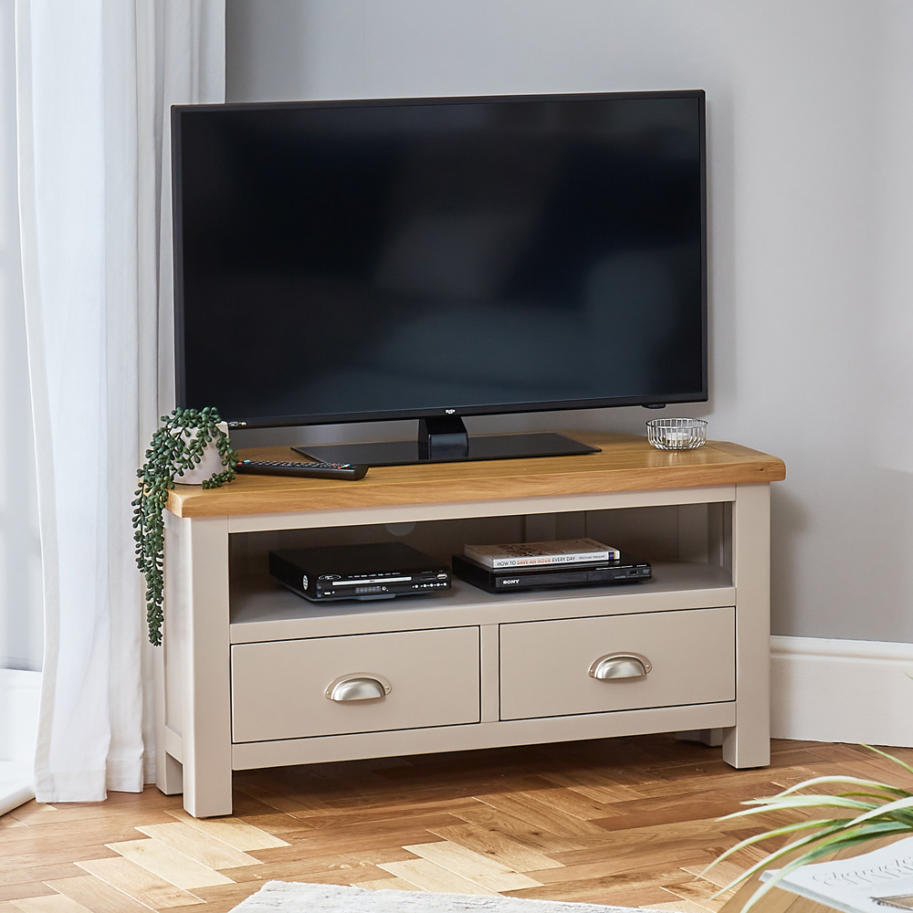 Cotswold Grey Painted Corner TV Unit – Up to 50” TV Size | The ...
