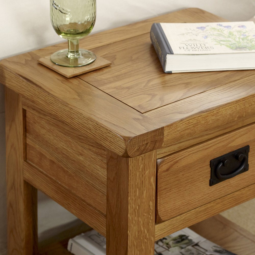 Rustic Oak Lamp Table | The Furniture Market
