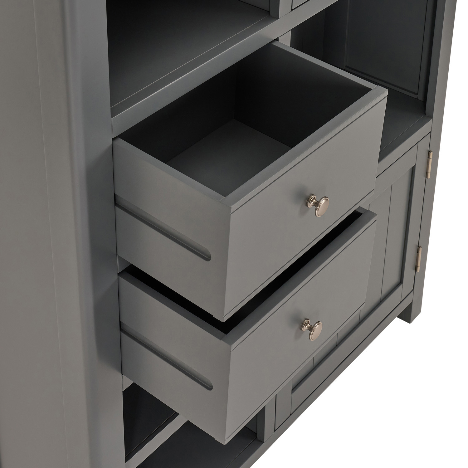Marbury Slate Grey Painted High Open Display Shelf Unit Bookcase | The ...