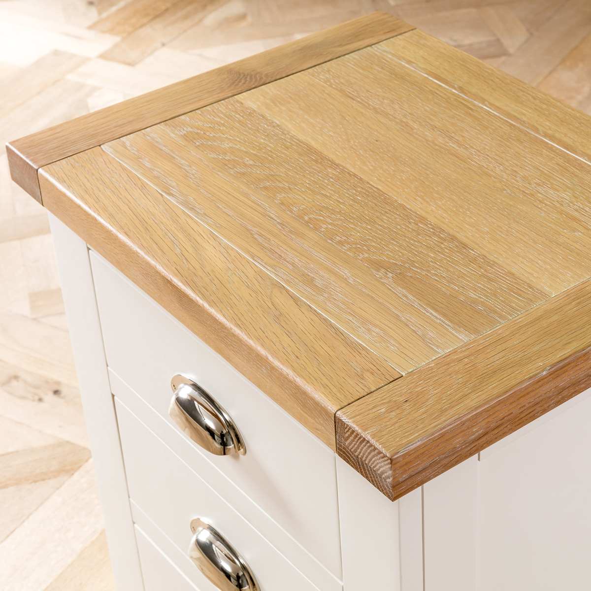 Cheshire Cream Painted 3 Drawer Bedside Table | The Furniture Market