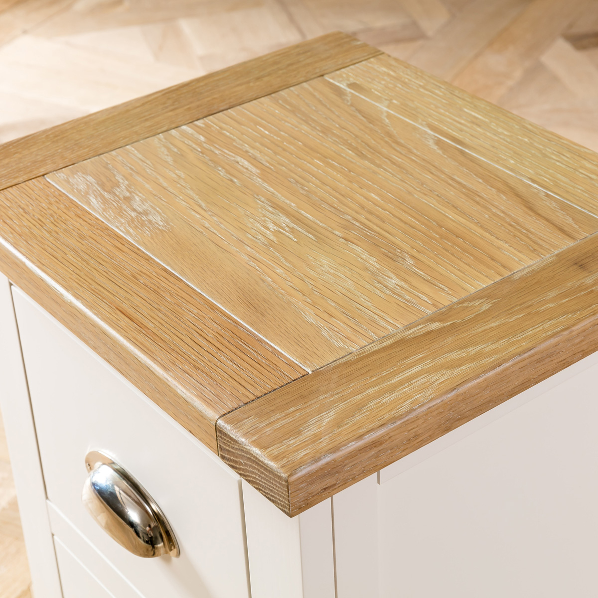 Cheshire Cream Painted Slim 2 Drawer Bedside Table | The Furniture Market