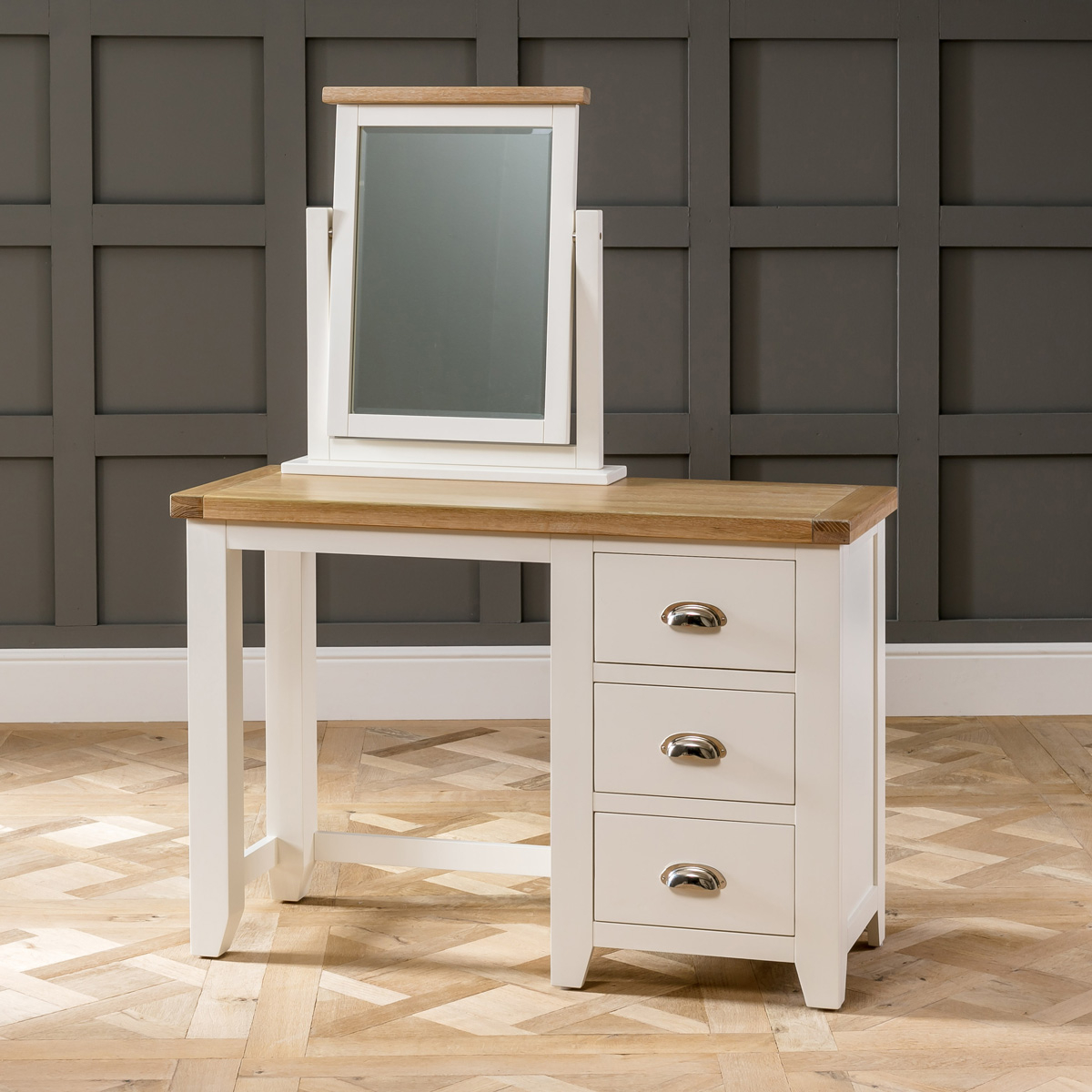 Cheshire Cream Pedestal Dressing Table with Mirror set | The Furniture ...