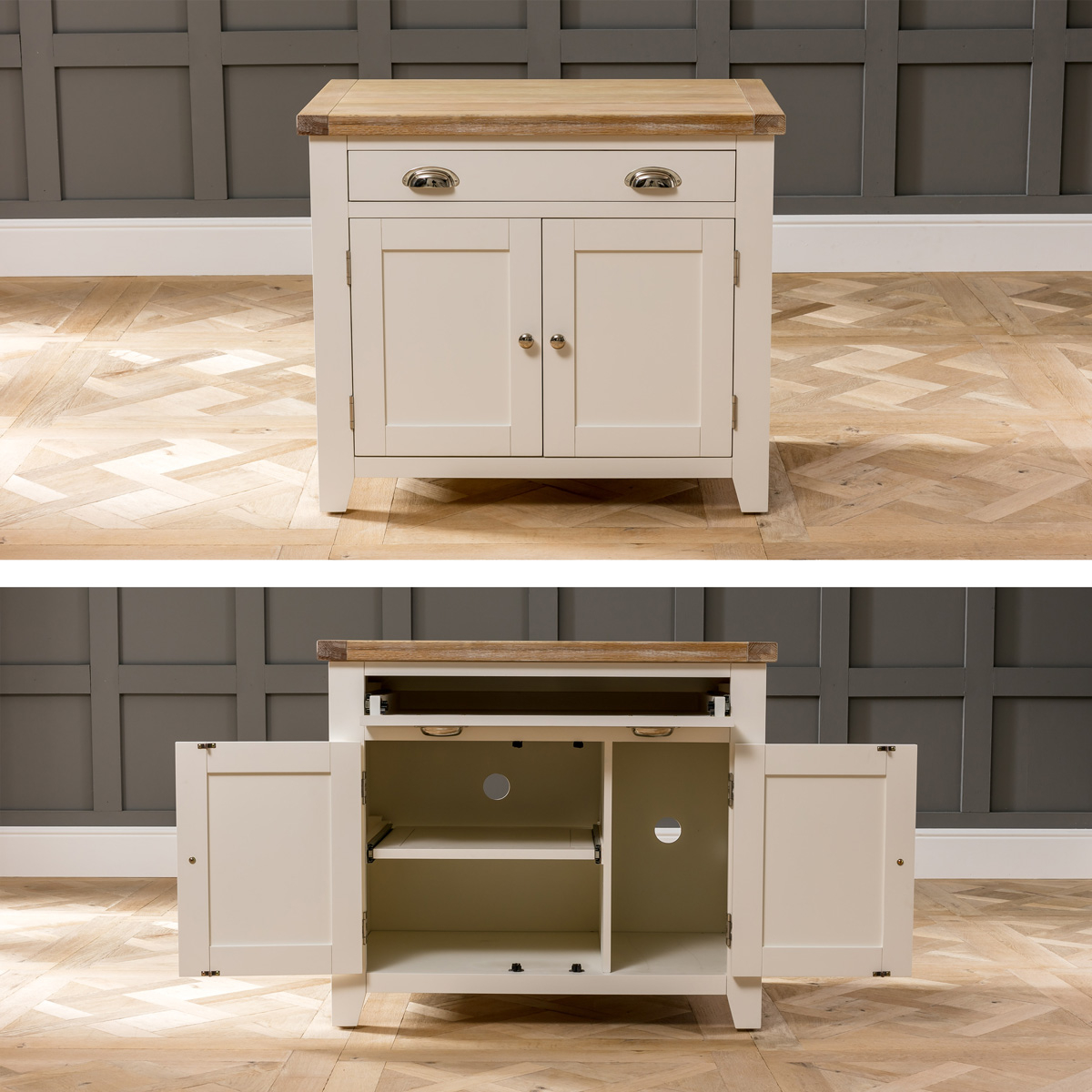 Cheshire Cream Painted Hideaway Computer Desk | The Furniture Market