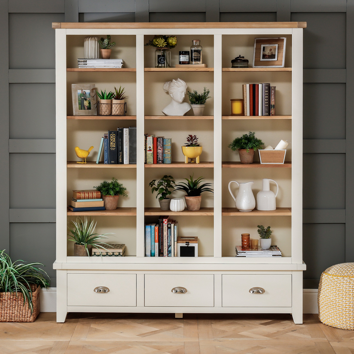 Cheshire Cream Extra Large Grand Library Bookcase | The Furniture Market