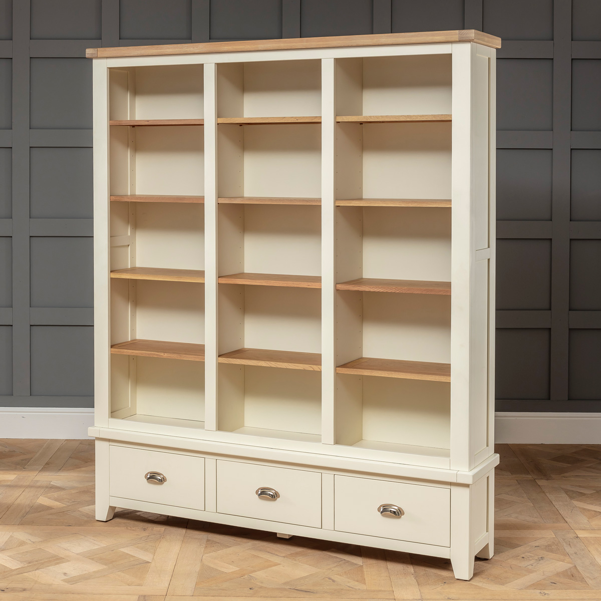 Cheshire Cream Extra Large Grand Library Bookcase | The Furniture Market