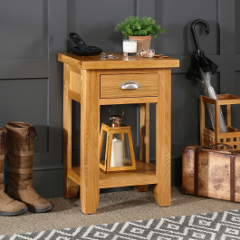 Cheshire Oak 1 Drawer Small Console Telephone Table | The Furniture Market