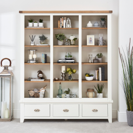 Cheshire White Extra Large Grand Library Bookcase | The Furniture Market