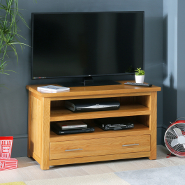 London Oak Small TV Unit - Up to 45" TV Size | The Furniture Market
